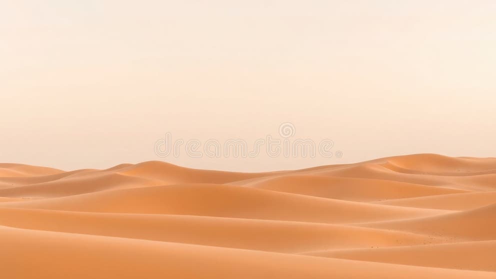 Calm Dune Waves in Empty Desert Scene Stock Illustration - Illustration ...