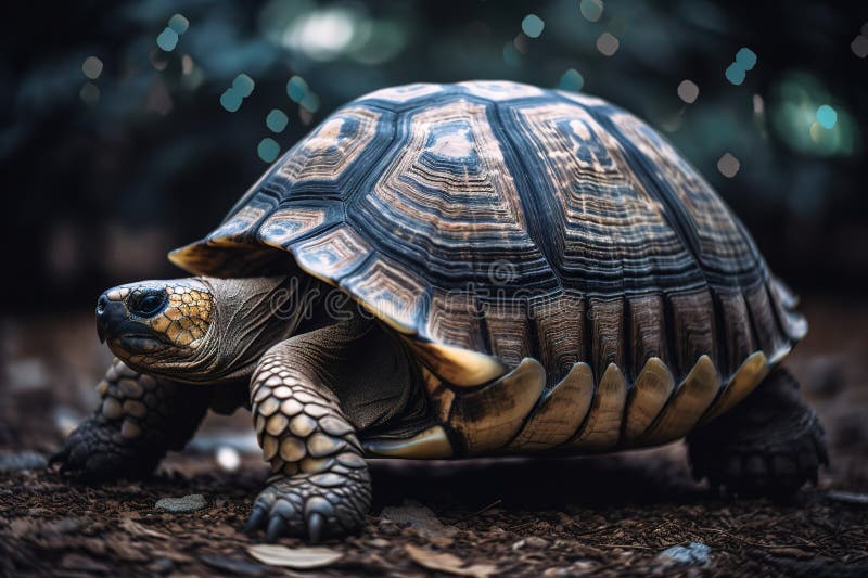 A Calm and Easygoing Turtle Basking on a Rock. Generative AI Stock ...
