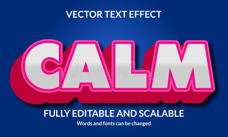 Calm Editable 3D Text Style Effect Stock Vector - Illustration of text ...