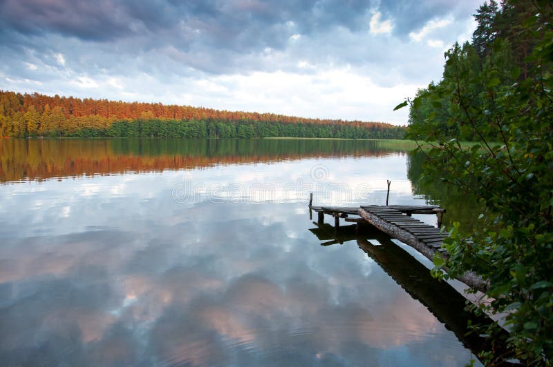 Calm Evening Sea, Sunset Clouds Stock Image - Image of background ...