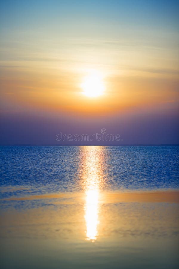 Calm Evening Sea, Sunset Clouds Stock Image - Image of background ...