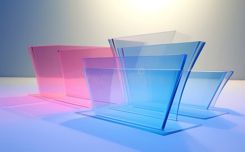 Calm Geometry: Colorful Transparent Rectangles in Light Stock ...