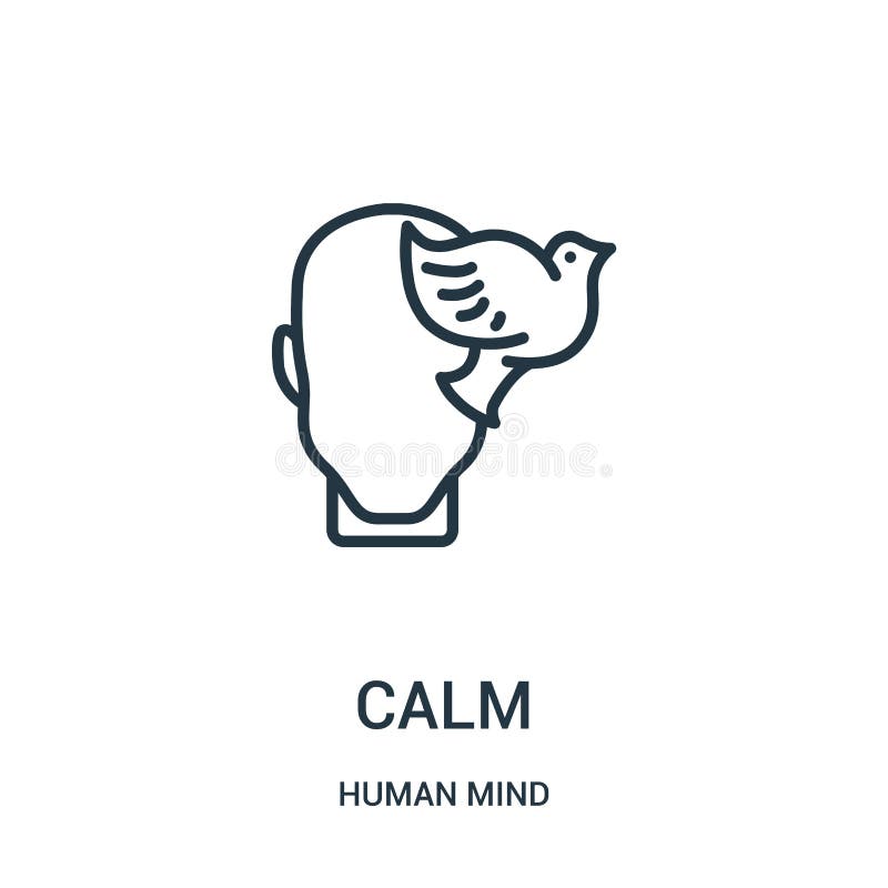 Calm Icon Vector from Human Mind Collection. Thin Line Calm Outline ...