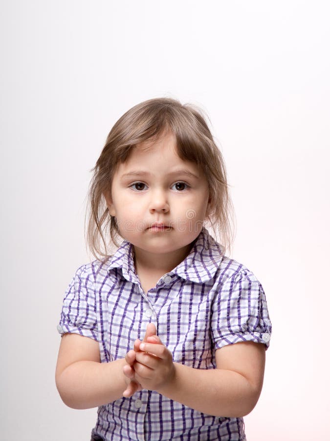 Calm kid girl in studio stock image. Image of small, female - 63921907