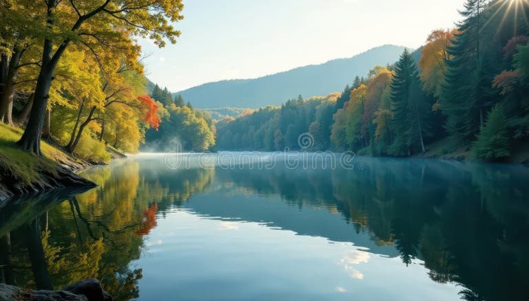 Calm Lake Surface Reflecting Trees, Ripple Patterns , Abstract, Shadow ...