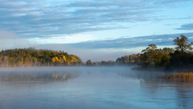Calm Lake Surrounded by Trees Under a Cloudy Sky in Floda, Sweden Stock ...