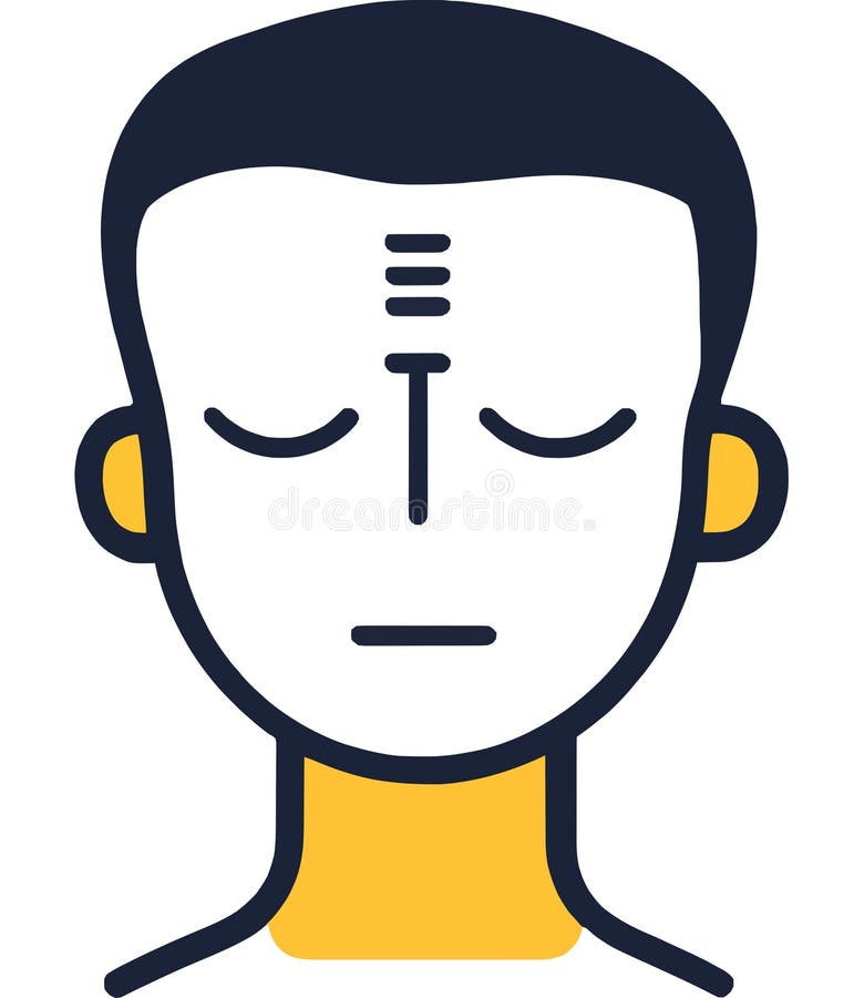 Calm Minimal Face Design with Human Features Stock Vector ...
