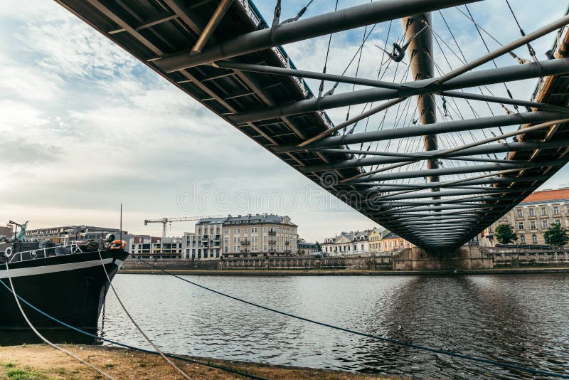 Calm Morning on Wisla River Stock Photo - Image of pavement, silence ...