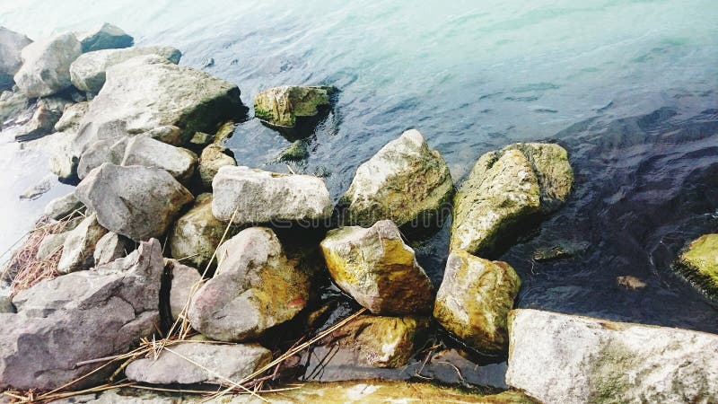 Calm nature stock image. Image of water, nature, rocks - 74877625