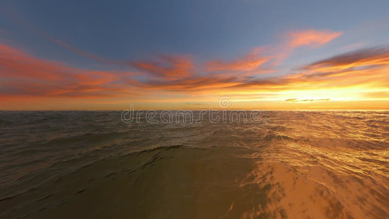 Calm Sunset Ocean Background Loop Stock Footage - Video of weather ...