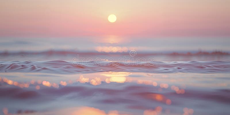 Calm Ocean Golden Reflections Blurred Sunset Background Stock Photos ...