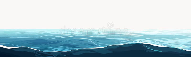 Calm Ocean Isolated Vector Style Stock Vector - Illustration of current ...