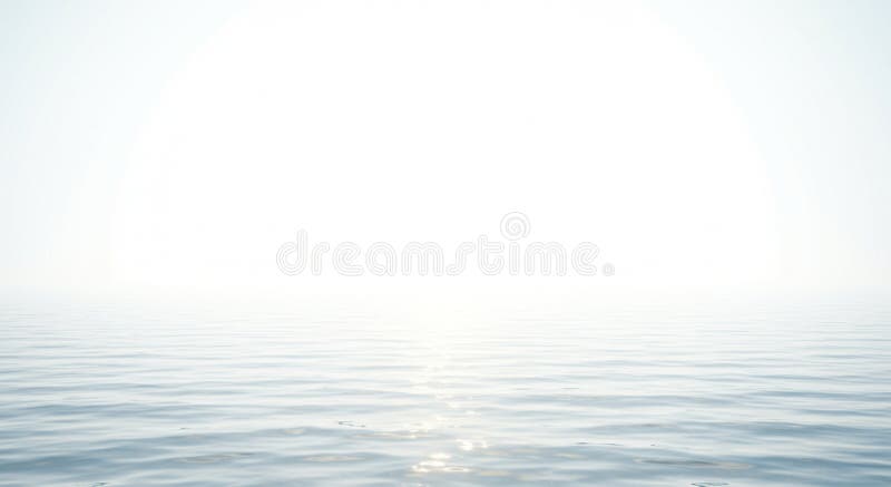 Calm Ocean Scene with Gentle Waves Reflecting Sunlight. the Horizon is ...