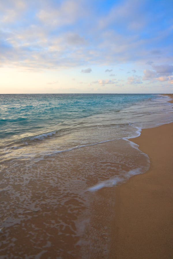 Calm Ocean on Tropical Sunrise Stock Photo - Image of dusk, panorama ...