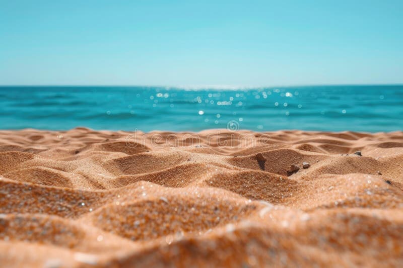 A Calm Ocean View from a Sandy Beach Stock Photo - Image of vacation ...