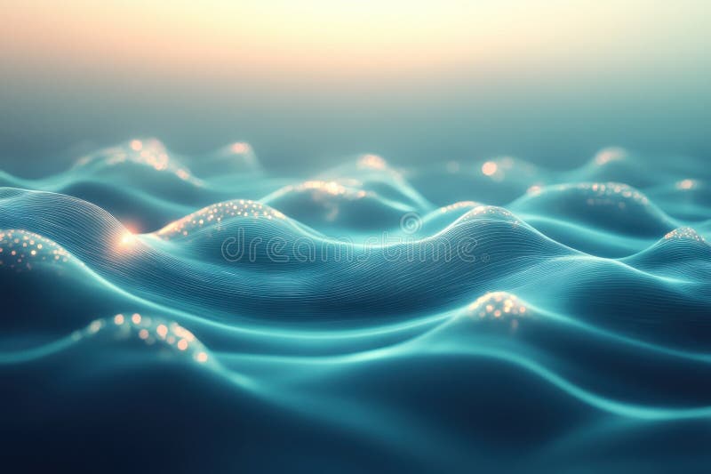 Calm Ocean Waves Reflecting Sunlight at Dawn Create a Serene Atmosphere ...