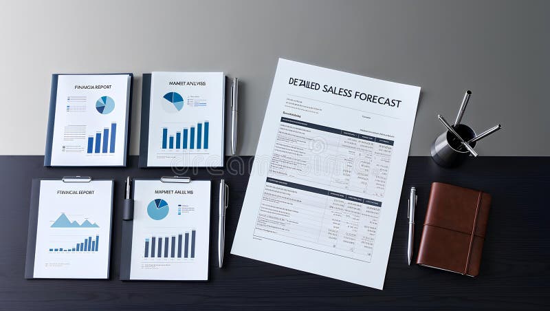 A Calm, Organized Scene of Various Business Documents and Analytics ...