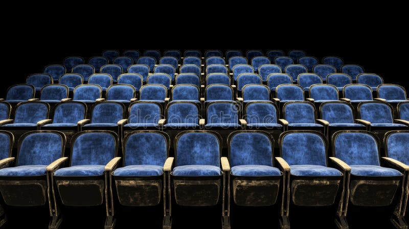 A Calm and Organized Seating Area is Formed by Arranging Empty Blue ...