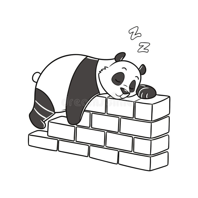 Calm Panda Sleeping Vector Illustration Stock Illustration ...
