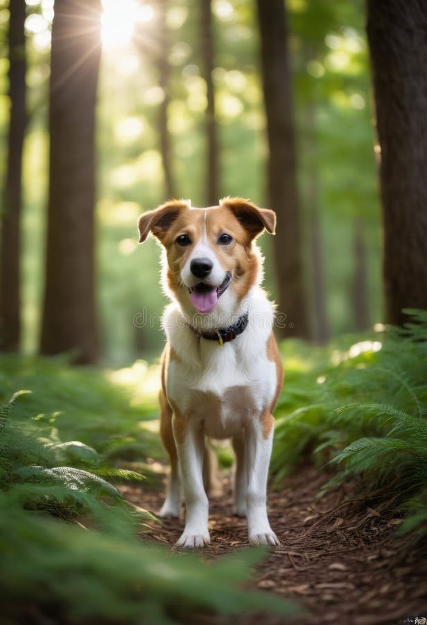A Cool Sarabi Dog Exploring a Quiet Tranquil Forest Glade Illuminated ...