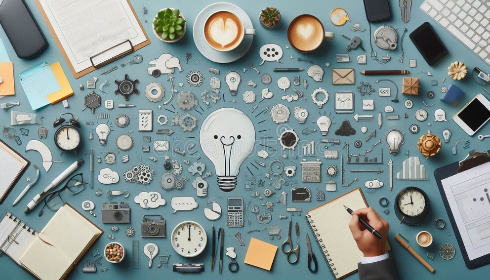 Calm Planning Quiet Discussion Focused Expressions and Organize Stock ...