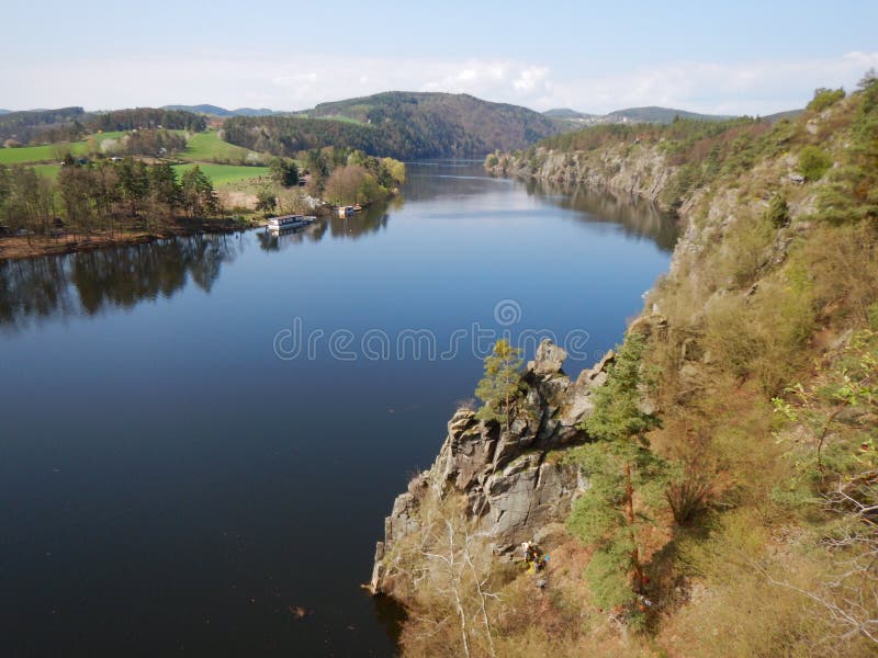 Calm Quiet Morning at Slapy Dam in Czech Stock Photo - Image of green ...