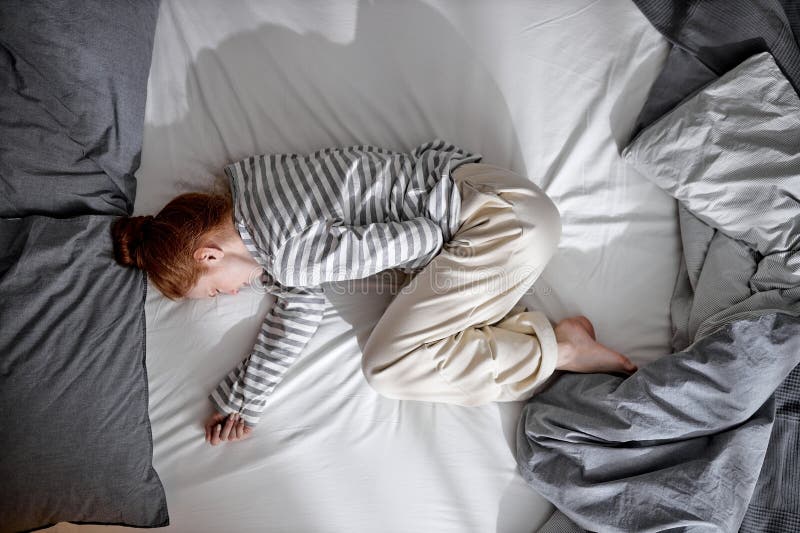 Calm Relaxed Girl Lying , Resting on Bed Alone Stock Image - Image of ... Calm Relaxed Girl Lying , Resting on Bed Alone Stock Image - Image of ...