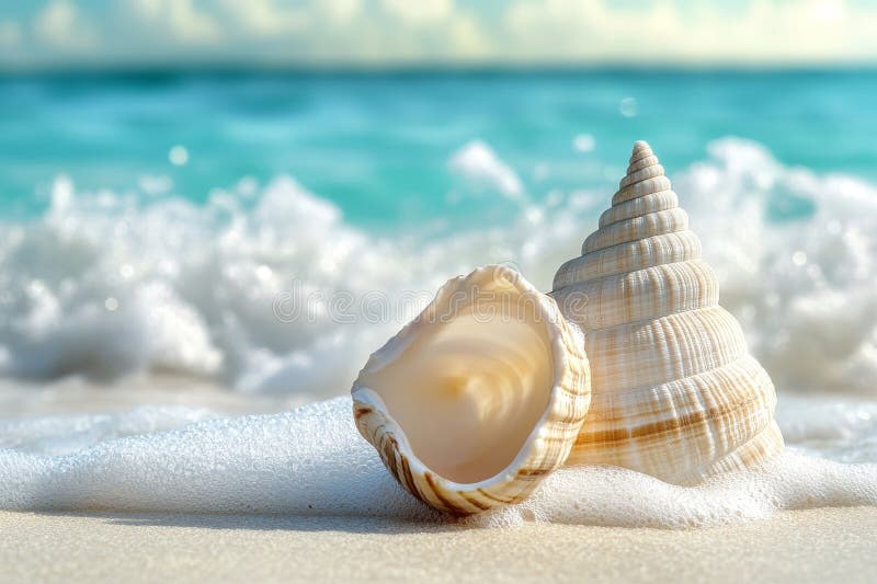 On the Calm and Relaxing Sandy Beach, the Sea Waves Shimmer Under the ...