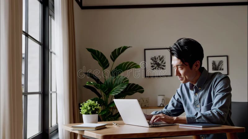 A Calm Remote Office stock footage. Video of style, balance - 374401884