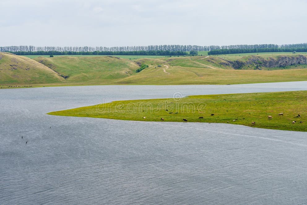 Calm River. Background with Selective Focus and Copy Space Stock Photo ...