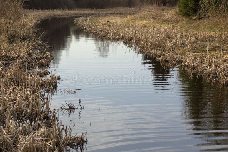 Calm River. Small River in a Small Valley Stock Photo - Image of ...