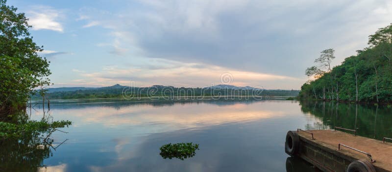 Calm River Sunset at Nile River Explorers Camp Stock Image - Image of ...