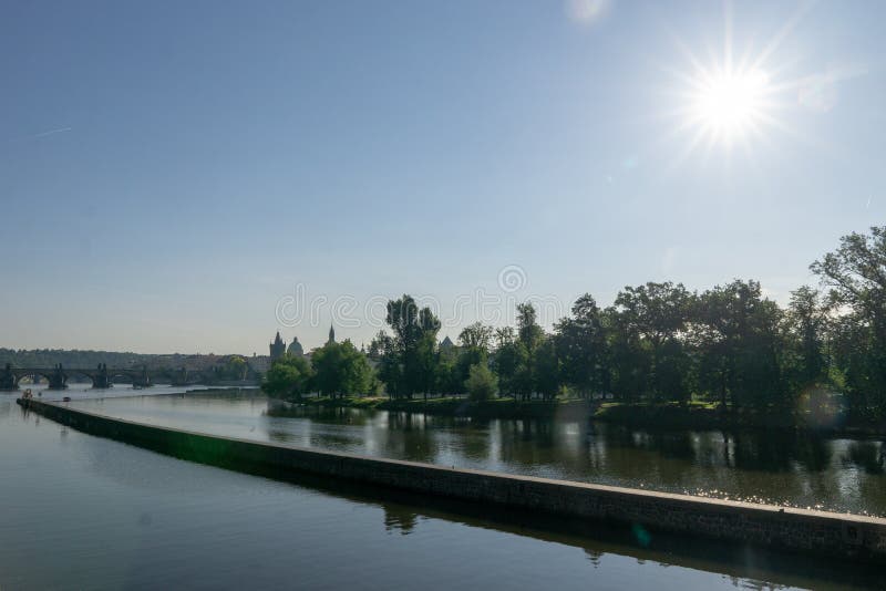 Calm River Under the Morning Sun Stock Image - Image of reflection ...