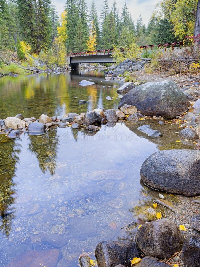 Calm Rock Lined Stream in Washington Stock Photo - Image of flowing ...