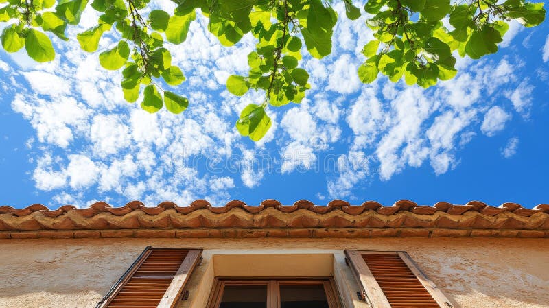 A Calm Rural Landscape Showcasing a Rustic Window Frame Beneath a ...