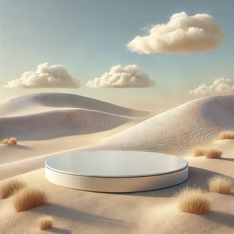 Calm Sand Dune Setting with Smooth Surface and Soft Clouds Building ...