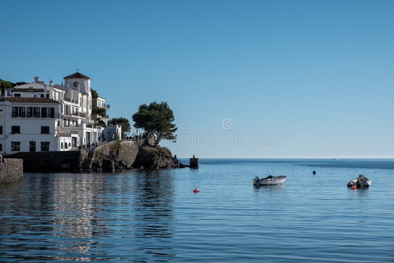 Calm Sea Along the Coastline in Cadaques Stock Image - Image of city ...