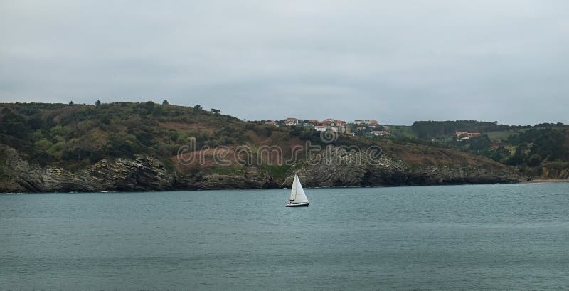 Calm Sea, Boat on the Coast of Stock Photo - Image of relax, beautiful ...