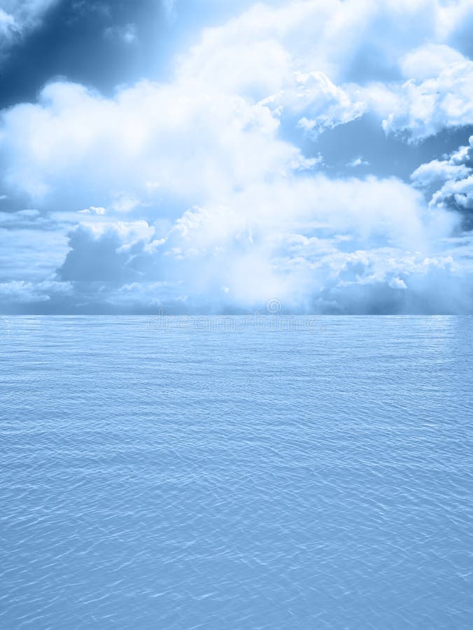 Calm Sea with Cloudy Sky - Image with Copy Space Stock Image - Image of ...