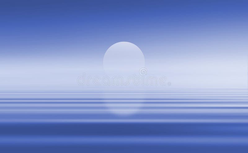Calm Sea and Moon at Night Scape Stock Image - Image of moon, light ...