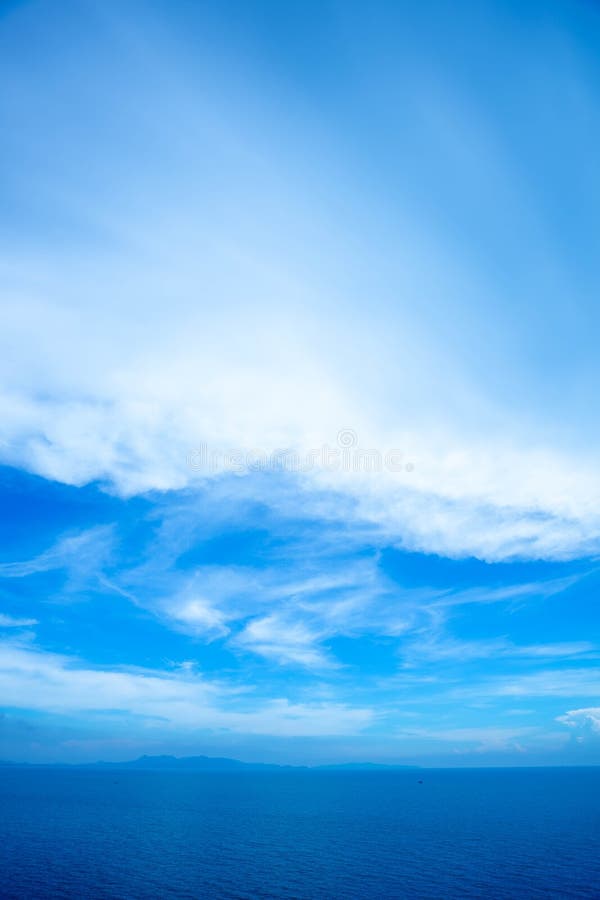 Calm Sea Ocean and Light Blue Sky Background Stock Photo - Image of ...