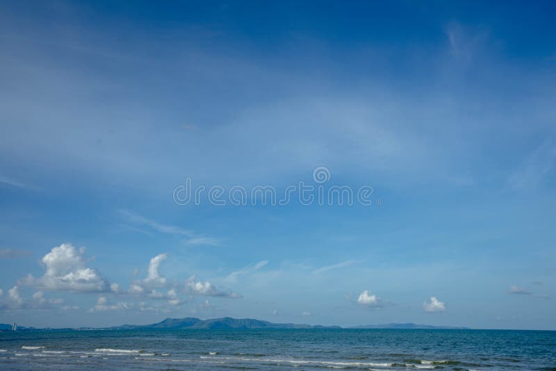 Calm Sea Ocean and Light Blue Sky Background Stock Photo - Image of ...