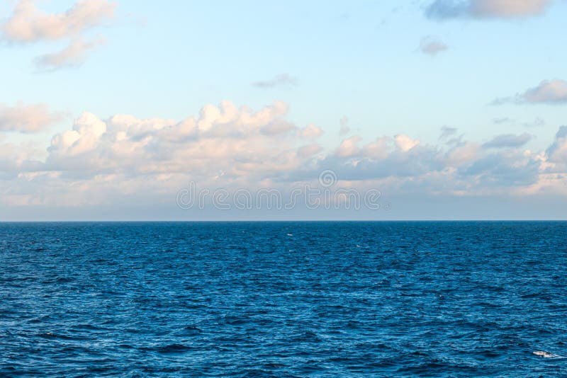 Calm Sea Ocean View with Clouds Cover Stock Photo - Image of view ...