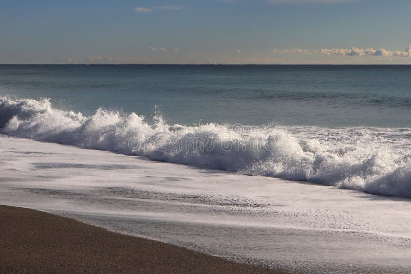Calm Sea with Splashing Wave Stock Photo - Image of calm, nature: 181552778