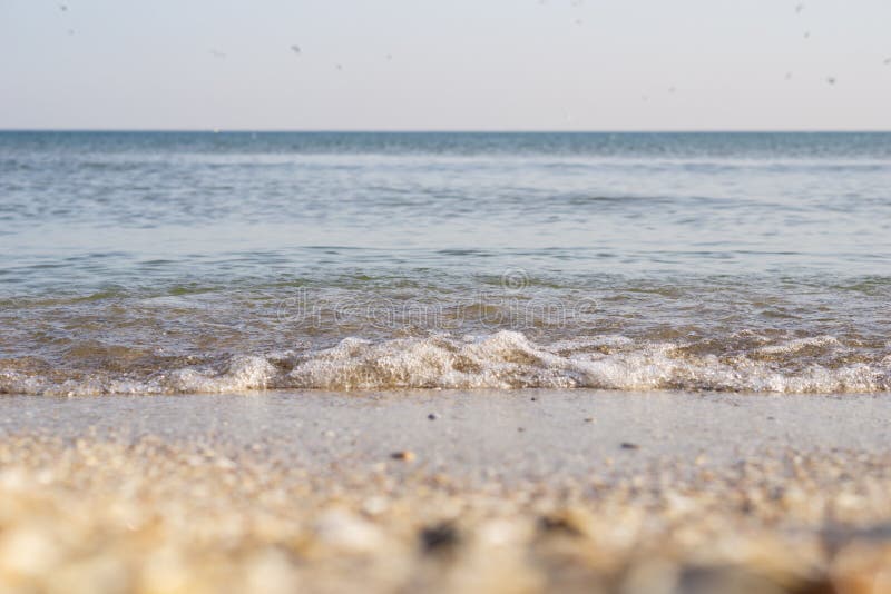 Calm Sea in Spring Sunny Day. Selective Focus Stock Photo - Image of ...