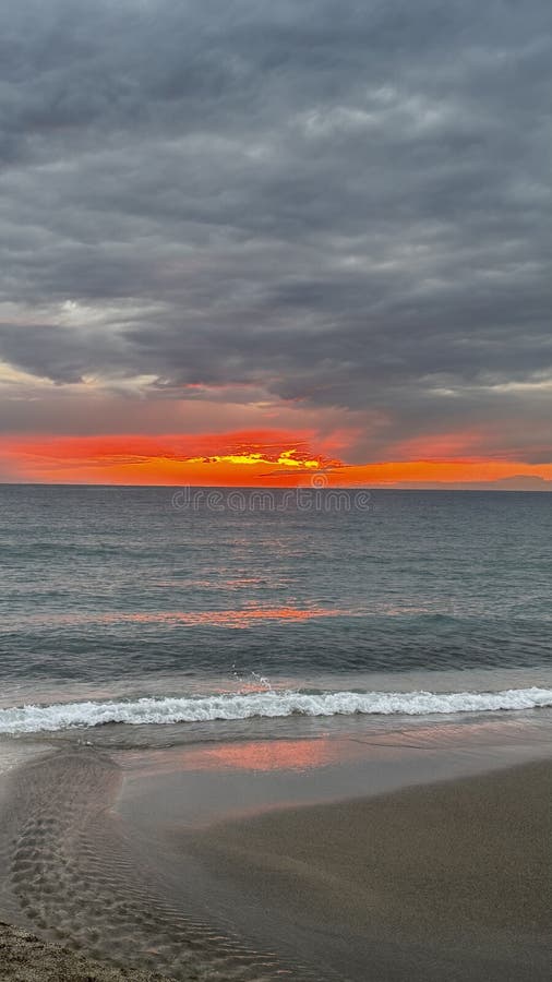 Calm sea sunset stock image. Image of outdoor, dusk - 358478935