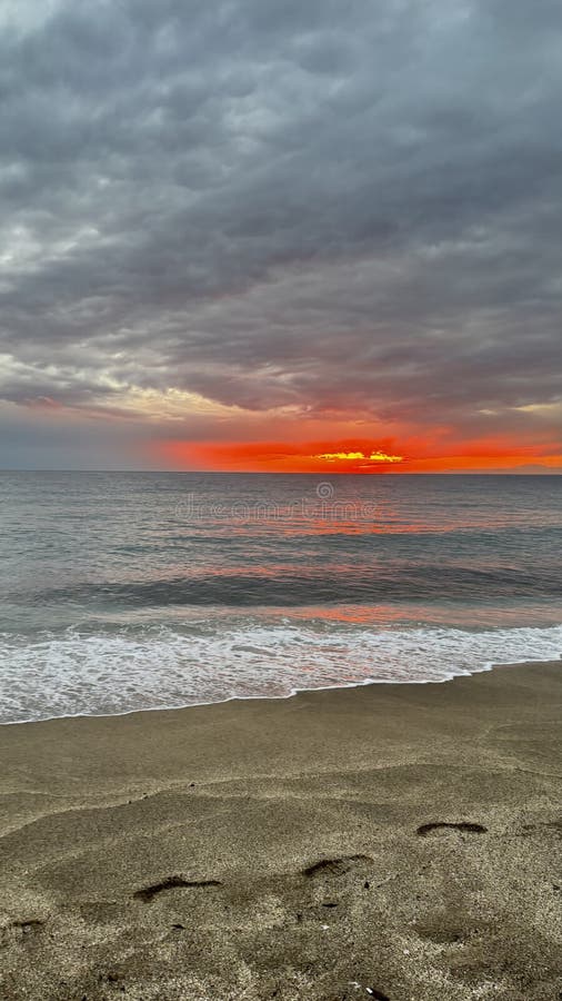 Calm sea sunset stock photo. Image of horizontal, background - 358479108