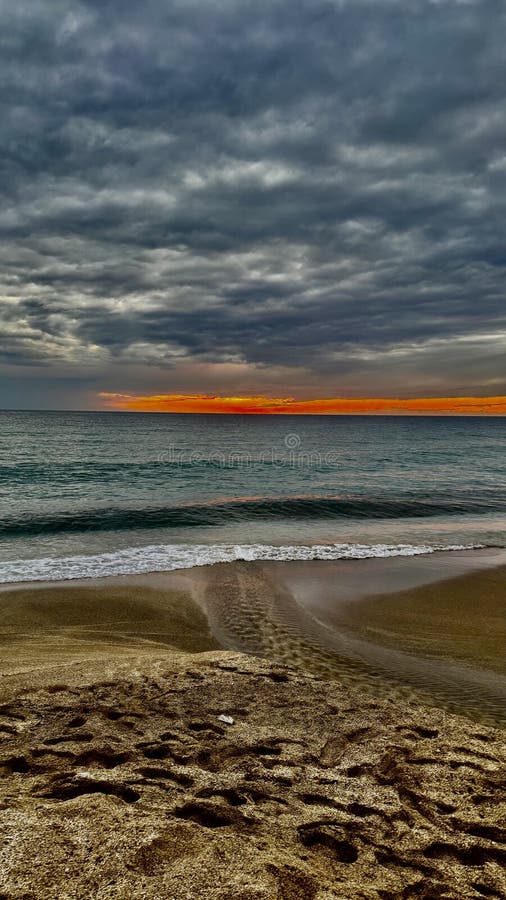 Calm sea sunset stock image. Image of background, horizon - 358479815