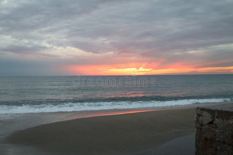 Calm sea sunset stock image. Image of idyllic, coastline - 361927471