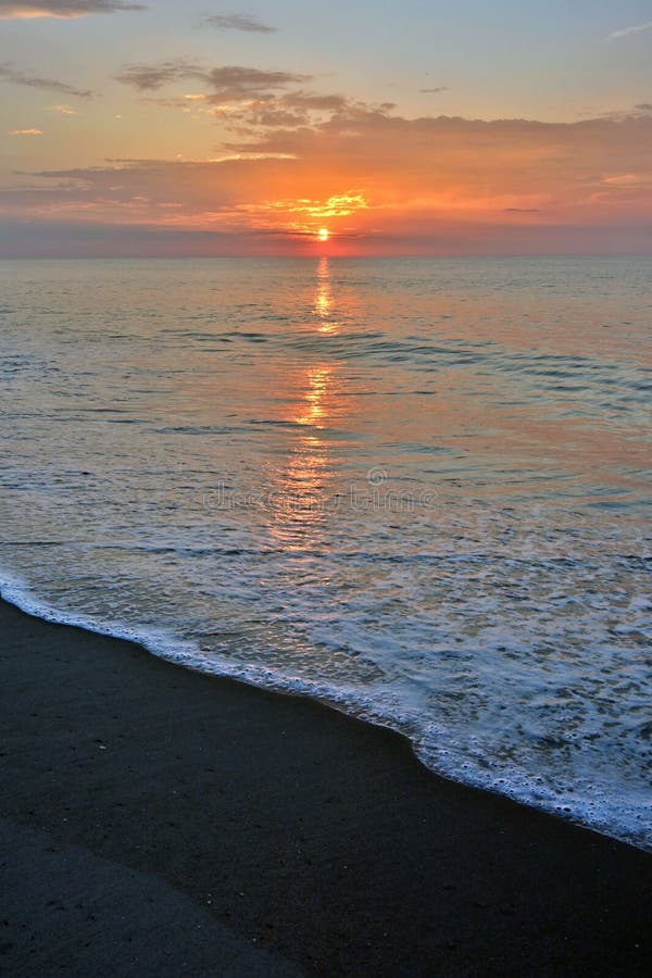Calm Seas at Sunrise at the Shore Stock Photo - Image of beautiful ...